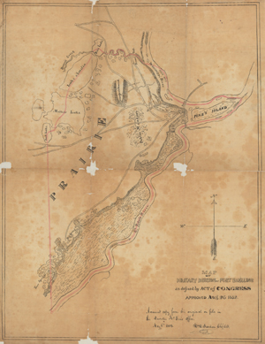 Map of military reserve at Fort Snelling as defined by Act of Congress ...